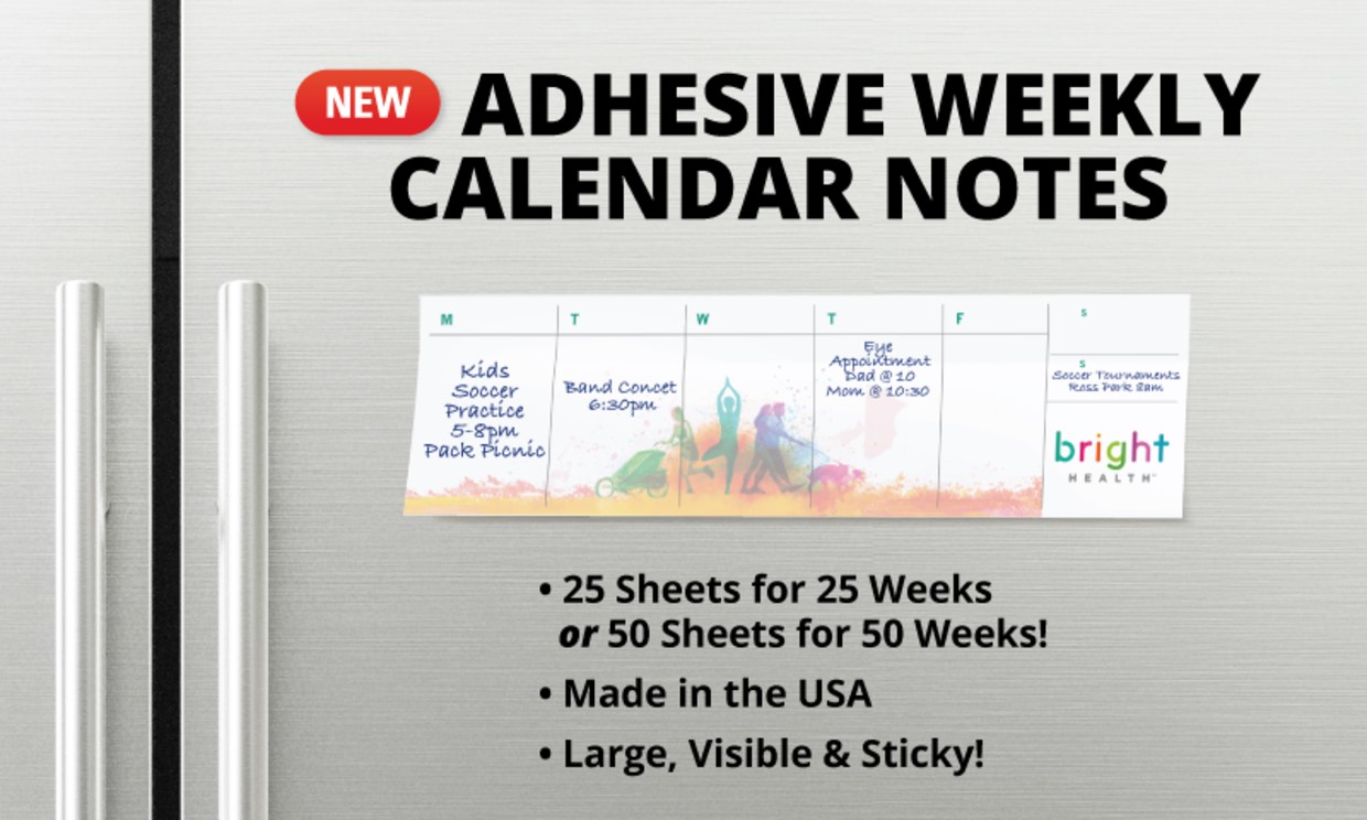 NEW Adhesive Weekly Calendar Notes | deSIGNerySigns.com