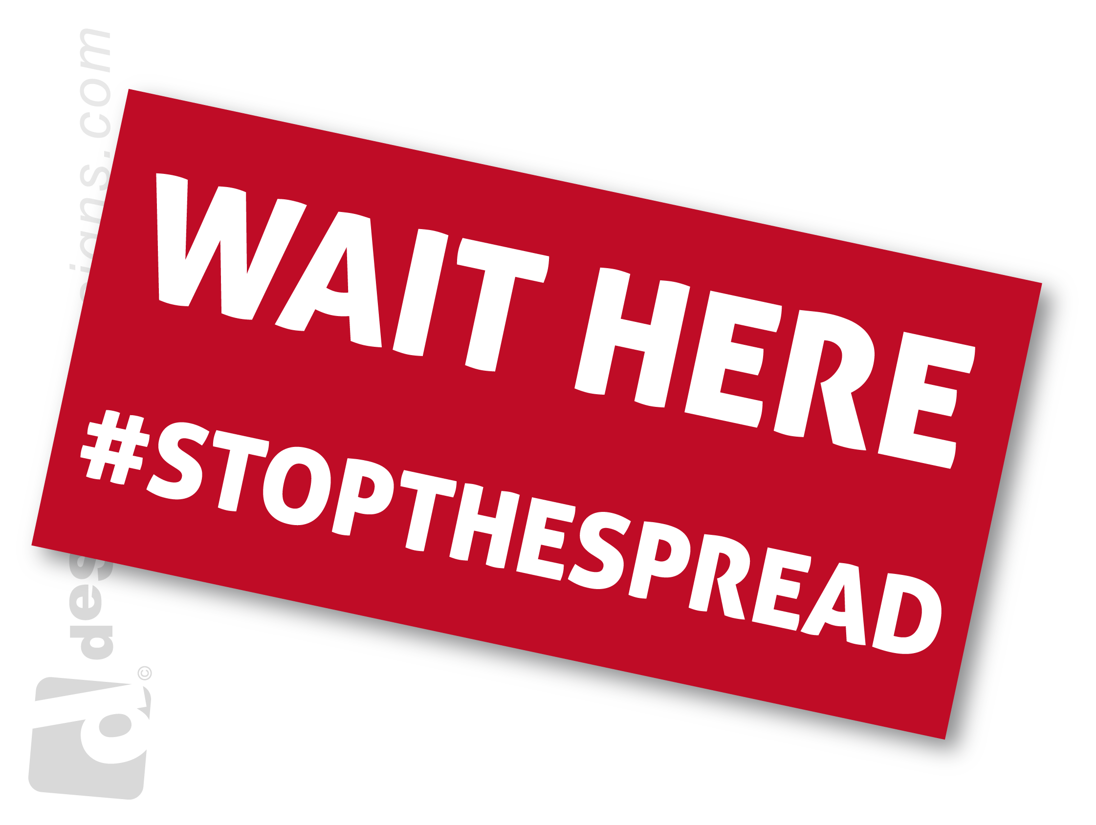 12in x 6in WAIT HERE Floor Stickers | deSIGNerySigns.com